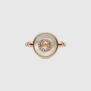 Gucci Interlocking G Diamond 18k Ring - Rose Gold