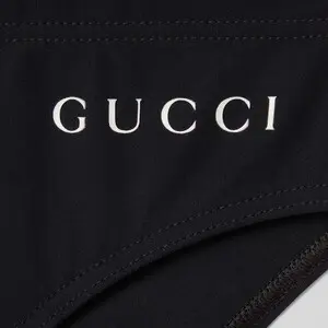 Gucci Elastane Swim Briefs With Logo - Black