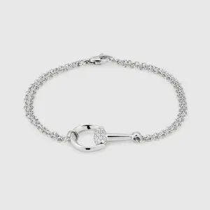 Gucci Horsebit Diamond 18k Bracelet - White Gold
