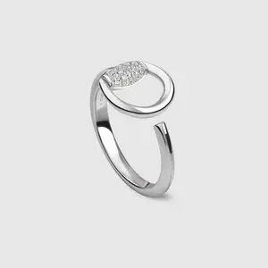 Gucci Horsebit 18k Diamond Ring - White Gold