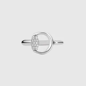 Gucci Horsebit 18k Diamond Ring - White Gold