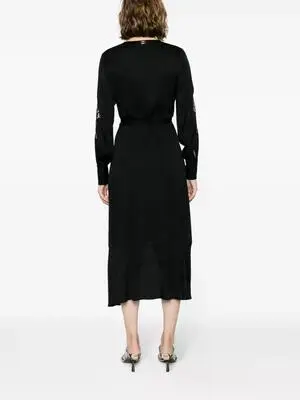 TWINSET Floral-embroidered Crepe Wrap Dress