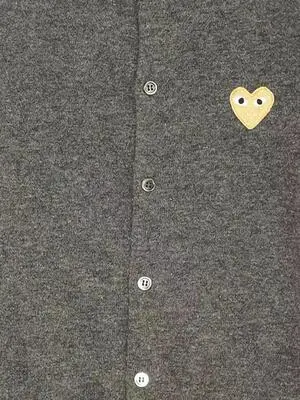 Play Comme Des Garcon Heart-logo Cardigan - Grey