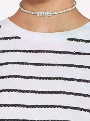 Miu Miu Crystal-embellished Logo Necklace