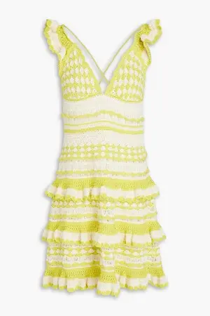 Zimmermann Ruffled Crocheted Mini Dress