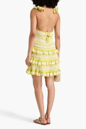Zimmermann Ruffled Crocheted Mini Dress