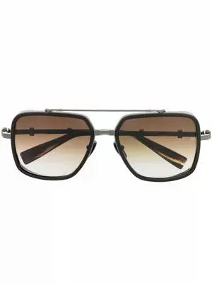 Balmain Officier Pilot-frame Sunglasses - Brown