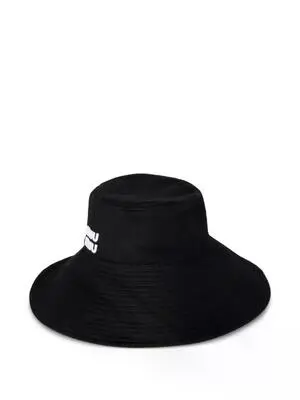 Miu Miu Drill Wide-Brim Bucket Hat Black