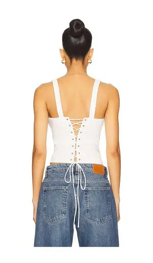 MORE TO COME Lace Up Back Top