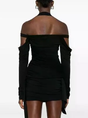 Attico Halterneck Long-sleeved Mini Dress