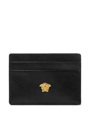 Versace Logo-plaque Leather Cardholder - Black