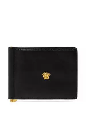 Versace Logo-plaque Leather Wallet - Black