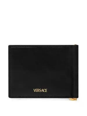 Versace Logo-plaque Leather Wallet