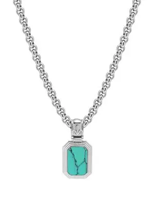 NIALAYA JEWELRY Sterling Turquoise And Onyx Pendant Necklace - Silver