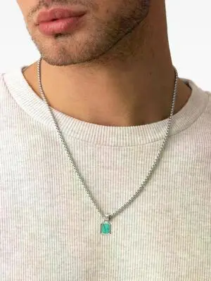 NIALAYA JEWELRY Sterling Turquoise And Onyx Pendant Necklace