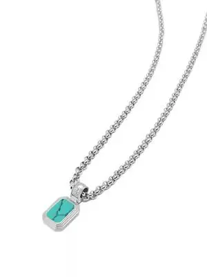 NIALAYA JEWELRY Sterling Turquoise And Onyx Pendant Necklace