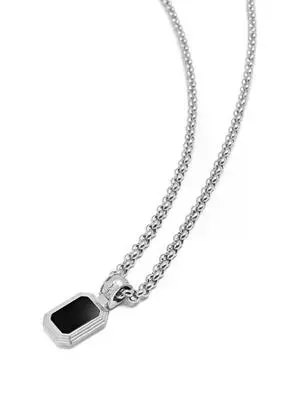 NIALAYA JEWELRY Sterling Turquoise And Onyx Pendant Necklace