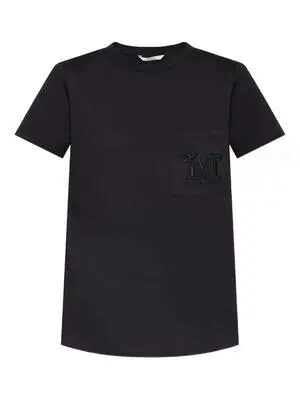 Max Mara Logo-embroidered T-shirt - Black