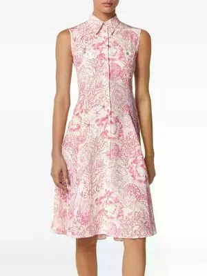 Versace Underwater Barocco Midi Shirt Dress - Neutrals