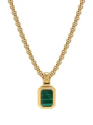NIALAYA JEWELRY Malachite And Onyx Pendant Necklace - Gold