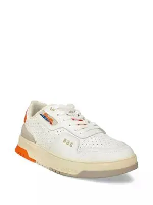 BLAUER. Leather Perforated Low Top Sneakers