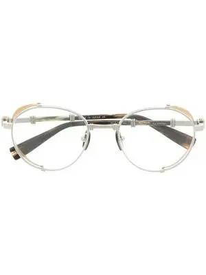 Balmain Brigade Round-frame Optical Glasses - Silver