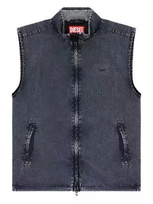 DIESEL® Sleeveless Denim-effect Gilet - Black
