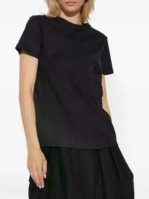 Max Mara Logo-embroidered T-shirt - Black