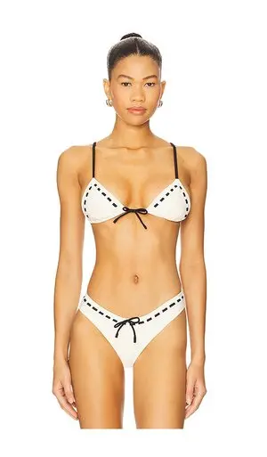 Tularosa Anica Bikini Top - Ivory & Black