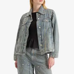 GANNI Light Stripe Denim Jacket