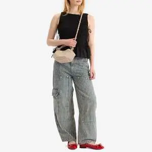 GANNI Cotton Poplin Smock Top - Black