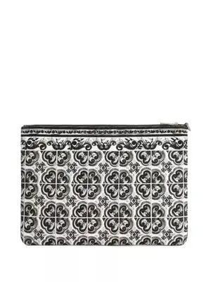 Dolce & Gabbana Graphic-print Leather Clutch Bag