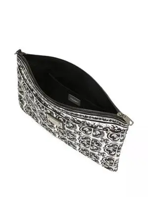 Dolce & Gabbana Graphic-print Leather Clutch Bag