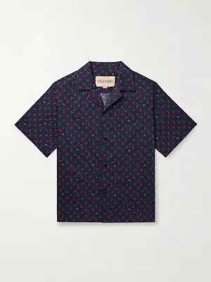 Valentino Garavani Camp Collar Shirts For Men