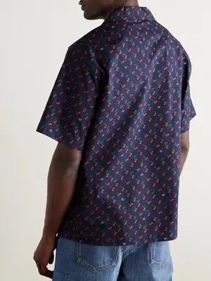 Valentino Garavani Camp-collar Printed Cotton-poplin Shirt