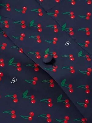 Valentino Garavani Camp-collar Printed Cotton-poplin Shirt