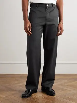 Versace Straight-leg Wool-mouliné Trousers