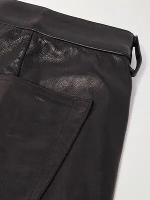 Rick Owens Geth Wide-leg Panelled Leather Trousers - Black