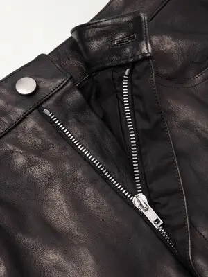 Rick Owens Geth Wide-leg Panelled Leather Trousers - Black