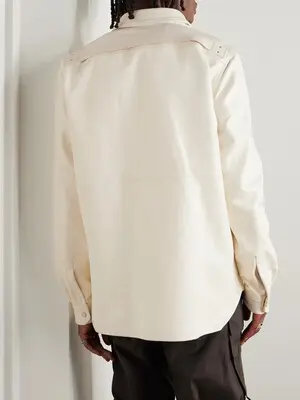 Rick Owens Leather Shirt Jacket - Neutrals