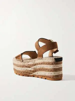 Stella McCartney Gaia Suede Platform Sandals - Light Brown