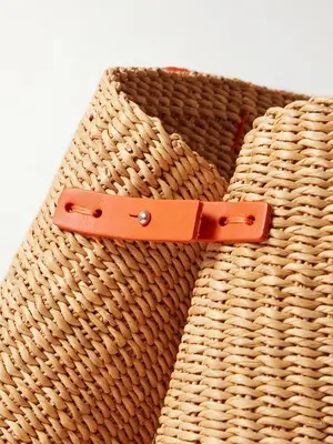 Muuñ Laura Leather-trimmed Woven Straw Tote