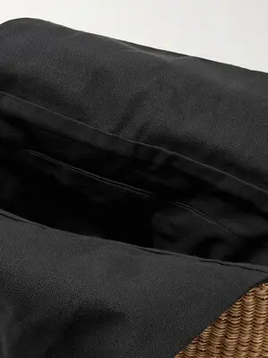 Muuñ Zorro Leather-trimmed Woven Straw Tote