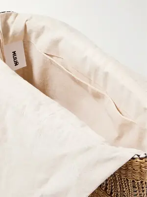 Muuñ Marcus Leather-trimmed Woven Straw Tote