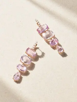 Irene Neuwirth Gemmy Gem Kunzite And Pearl Earrings - Pink