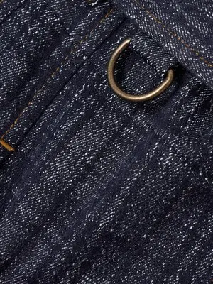 Burberry Belted Checked Denim Shorts