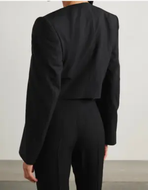 Balenciaga Spencer Cropped Asymmetric Double-breasted Wool Jacket