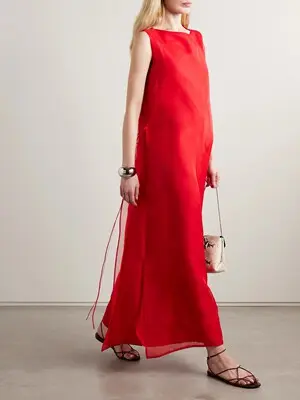 Altuzarra Jools Silk-organza And Crepe De Chine Maxi Dress