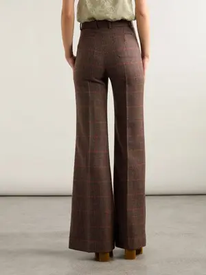 Chloé Checked Wool Flared Pants