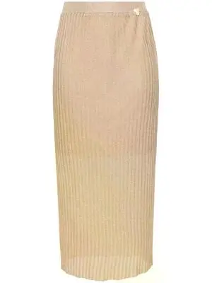 TWINSET High-waisted Plissé Long Skirt